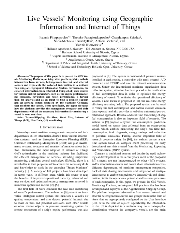 (PDF) Live Vessels' Monitoring using Geographic Information and ...