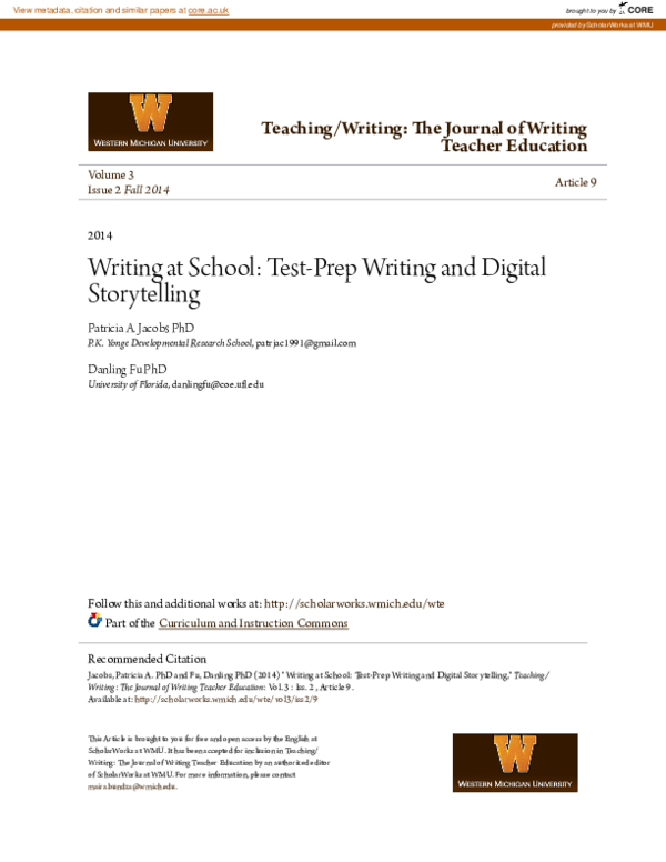 (PDF) Writing at School: Test-Prep Writing and Digital Storytelling
