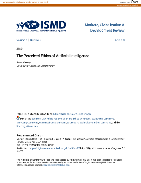 (PDF) The Perceived Ethics of Artificial Intelligence