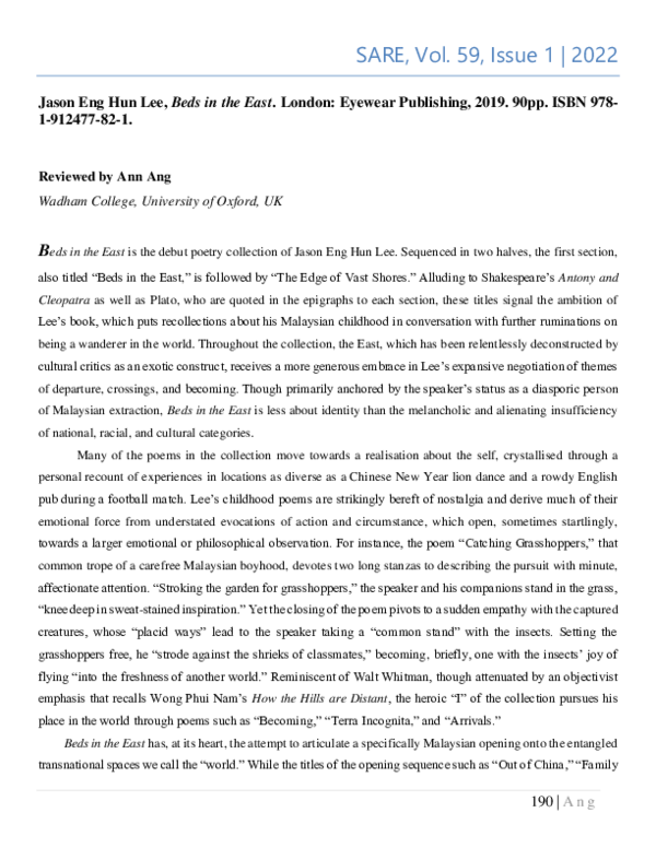 (PDF) Jason Eng Hun Lee, Beds in the East