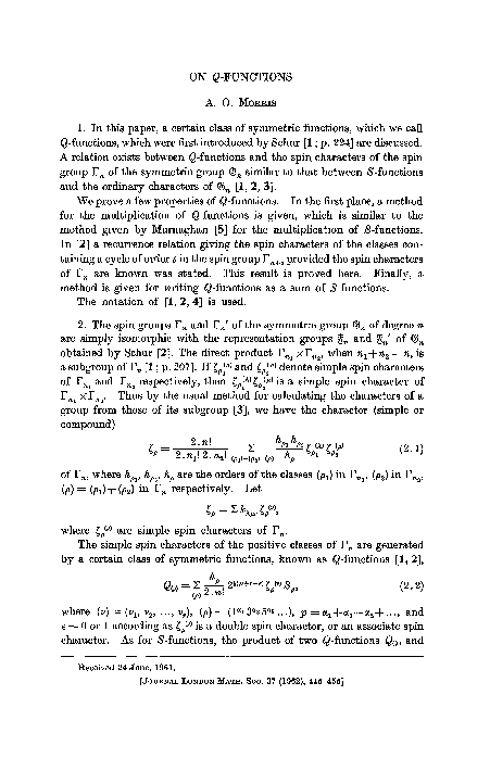 (PDF) On Q-Functions
