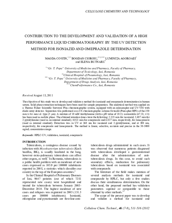 (PDF) Contribution to the Development and Validation of a High Performance Liquid Chromatography ...