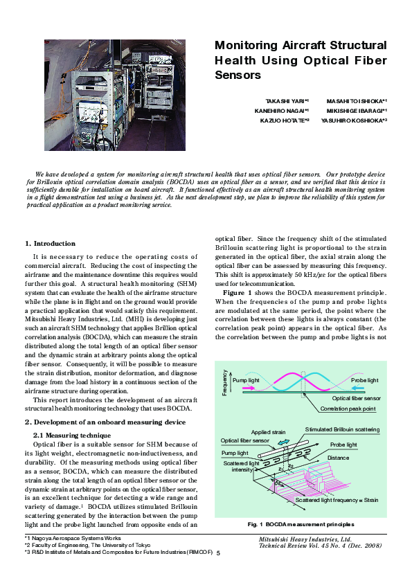 Pdf Monitoring Aircraft Structural Health Using Optical Fiber Sensors