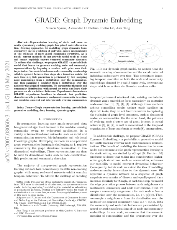 (PDF) GRADE: Graph Dynamic Embedding