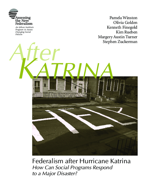 (PDF) After Katrina: Federalism after Hurricane Katrina: How Can Social ...