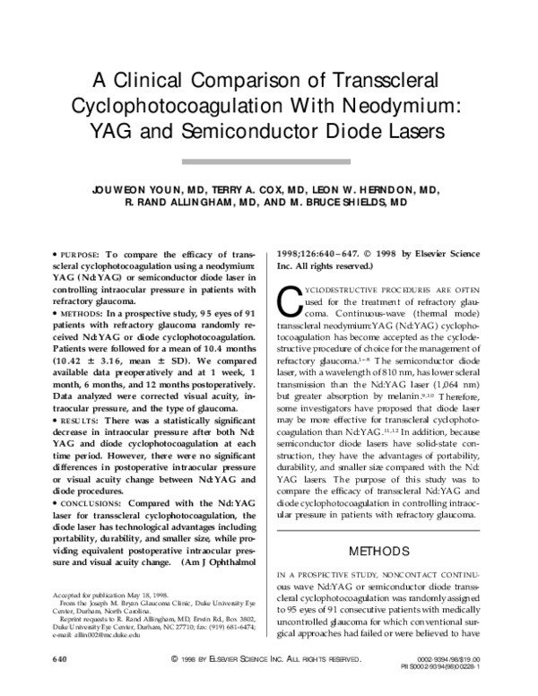 (PDF) A clinical comparison of transscleral cyclophotocoagulation with ...