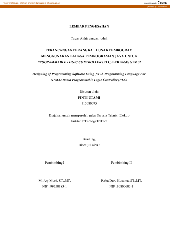 Pdf Perancangan Perangkat Lunak Pemrogram Menggunakan Bahasa Pemrograman Java Untuk