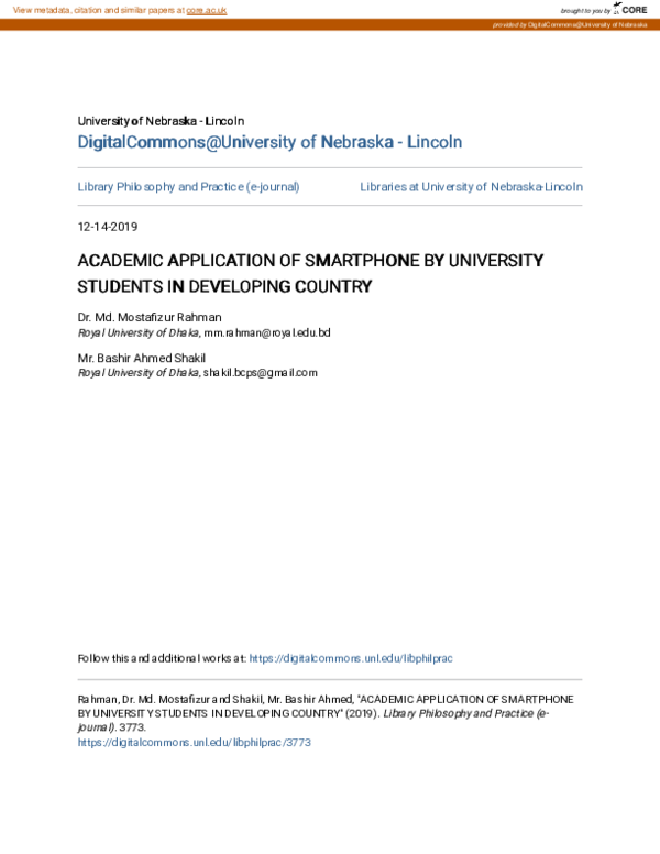 (PDF) Academic application of smartphone by university students in ...