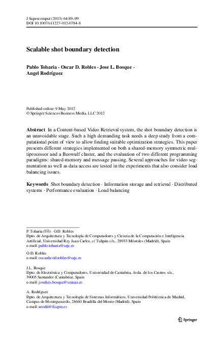 (PDF) Scalable shot boundary detection