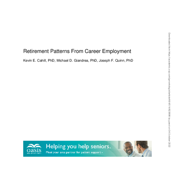 (PDF) Retirement Patterns From Career Employment