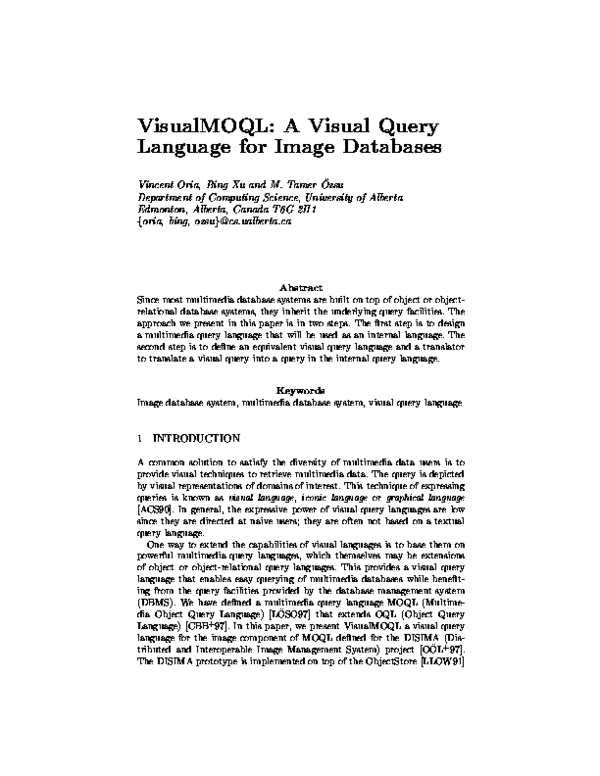 (PDF) VisualMOQL: A Visual Query Language for Image Databases