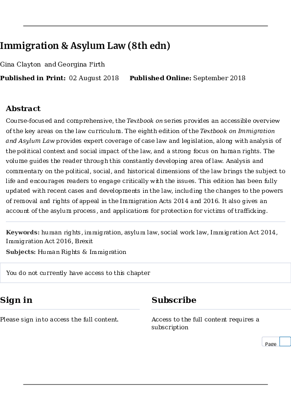 (PDF) Immigration Asylum Law