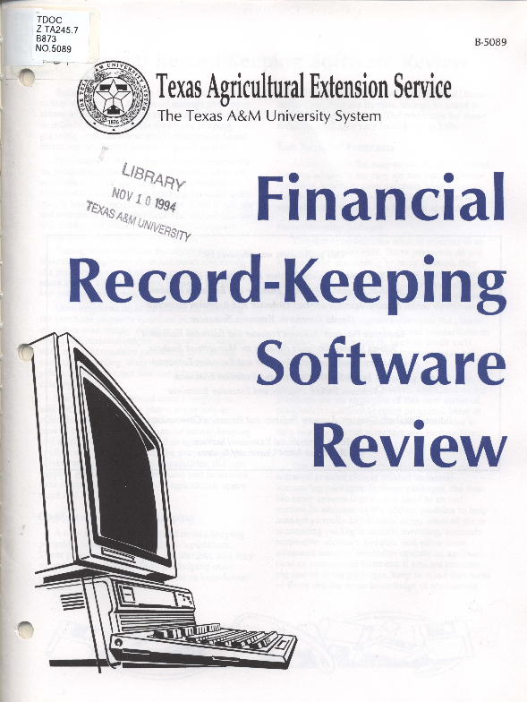 (PDF) Financial Record-Keeping Software Review