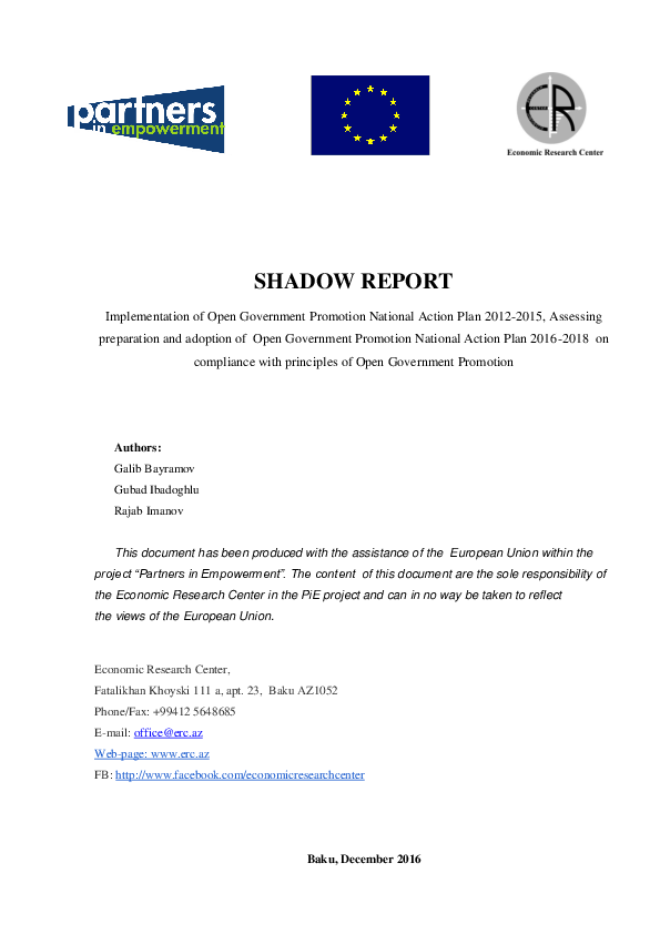 (PDF) Shadow Report: Implementation of Open Government Promotion ...