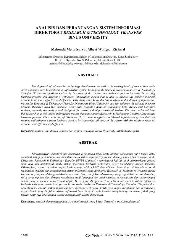 (PDF) Analisis dan Perancangan Sistem Informasi Direktorat Research ...