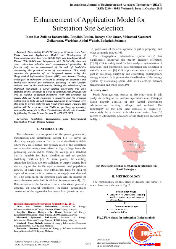 (PDF) Enhancement of Application Model for Substation Site Selection