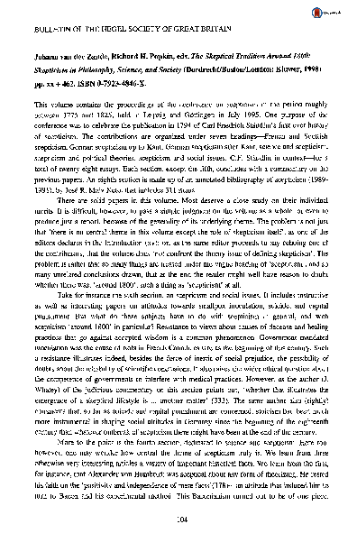 (PDF) Johann van der Zande, Richard H. Popkin, eds. The Skeptical ...