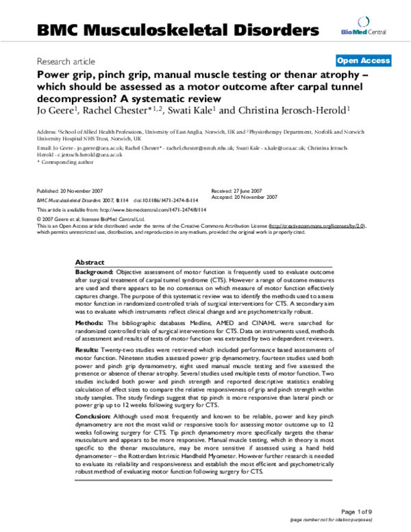 (PDF) Power grip, pinch grip, manual muscle testing or thenar atrophy ...