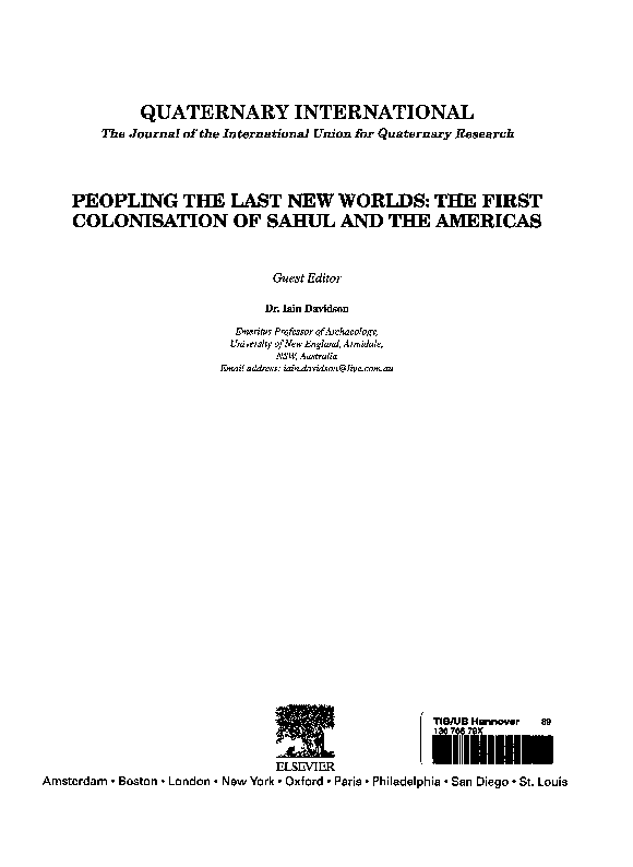 (PDF) Peopling the last new worlds: The first colonisation of Sahul and ...