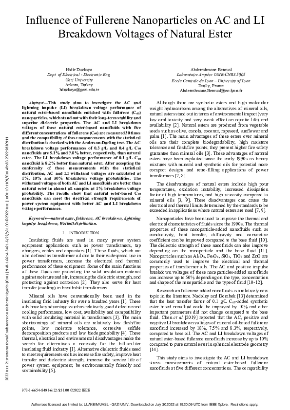 (PDF) Fullerene Nanoparticles Enhance Breakdown Voltages