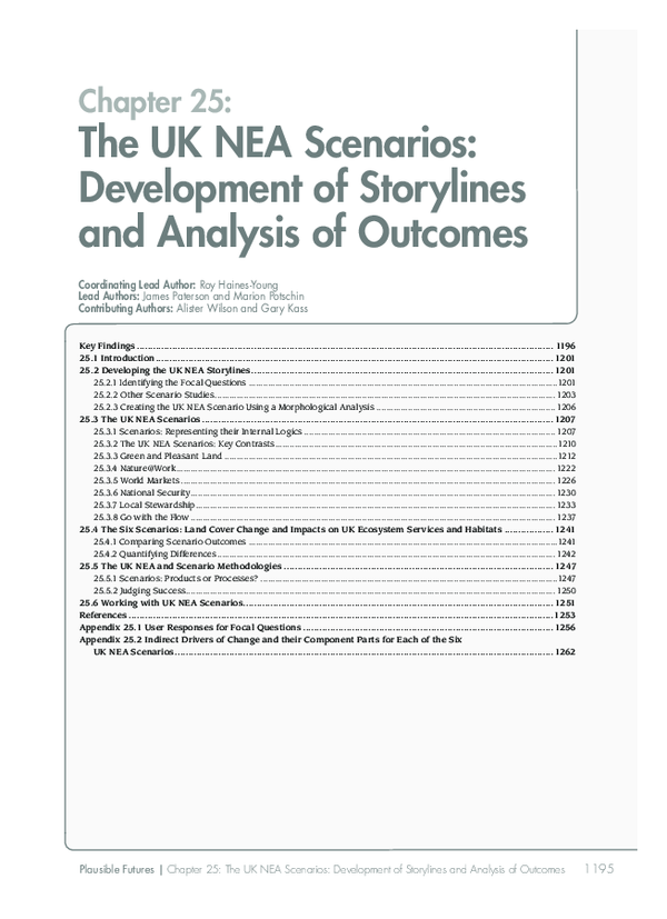 (PDF) The UK NEA scenarios: development of storylines and analysis of outcomes