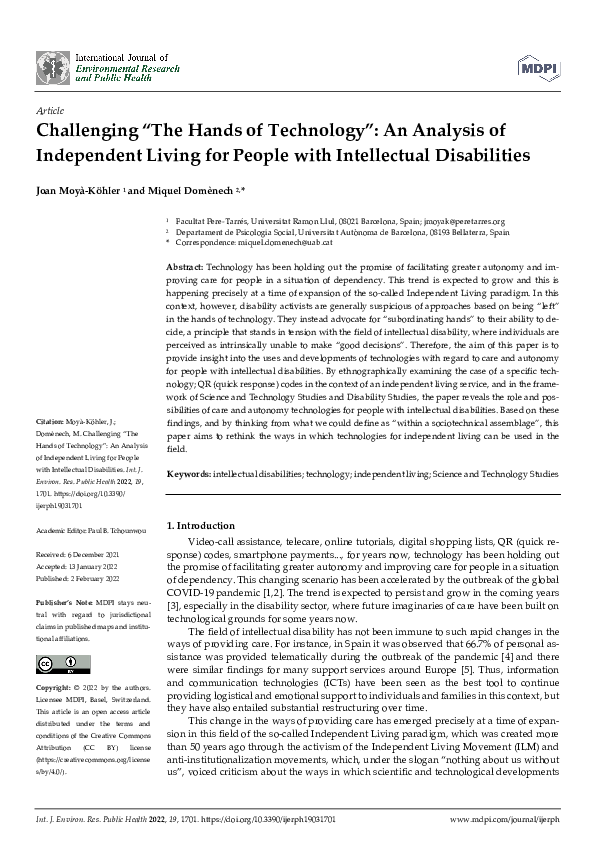 (PDF) Challenging “The Hands of Technology”: An Analysis of Independent ...
