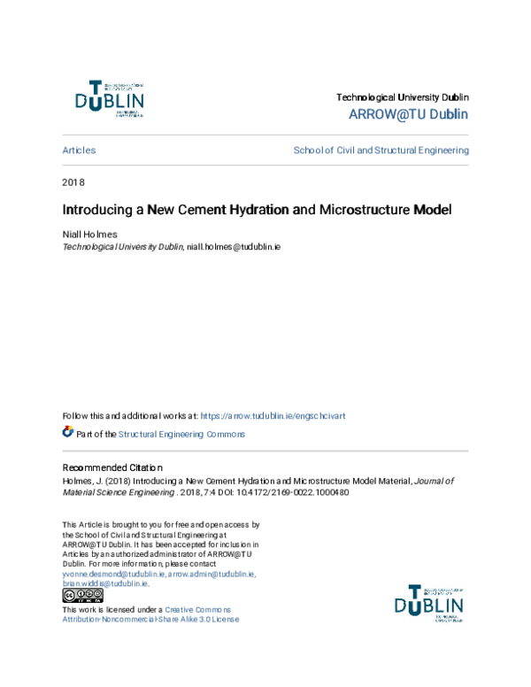 (PDF) Introducing a New Cement Hydration and Microstructure Model