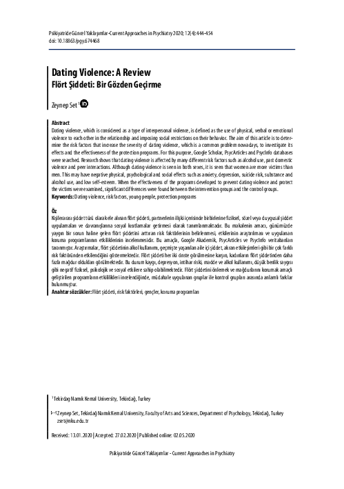 (PDF) Dating Violence: A Review