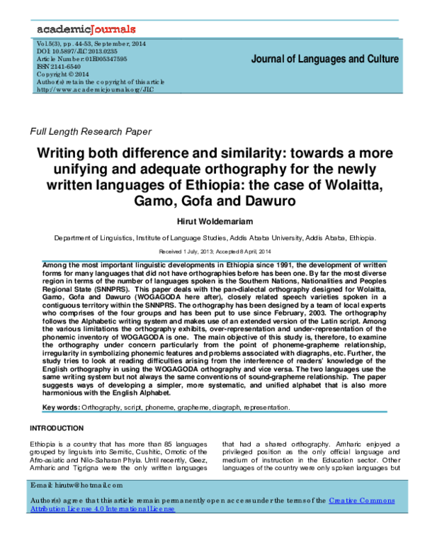 (PDF) Writing both difference and similarity: towards a more unifying ...