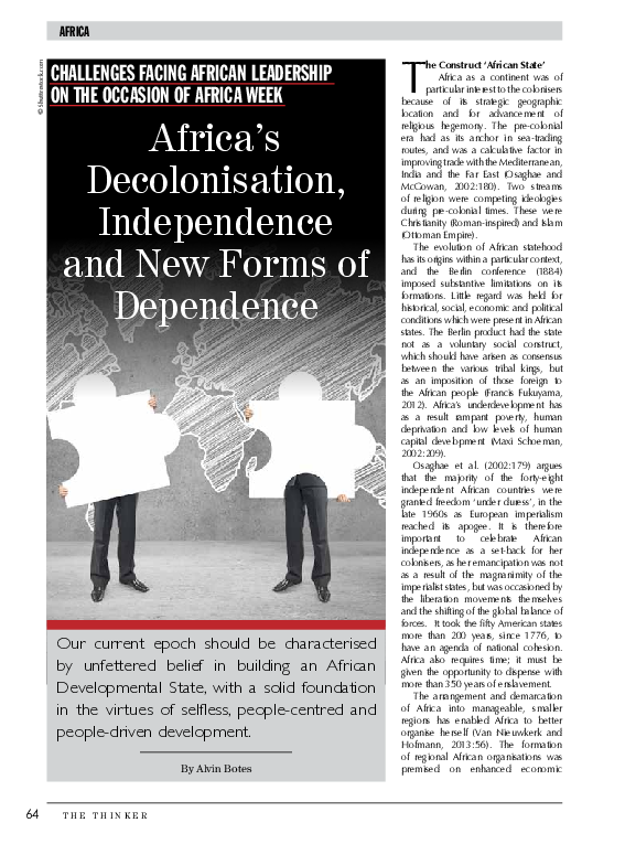 (PDF) Africa’s decolonisation, independence and new forms of dependence