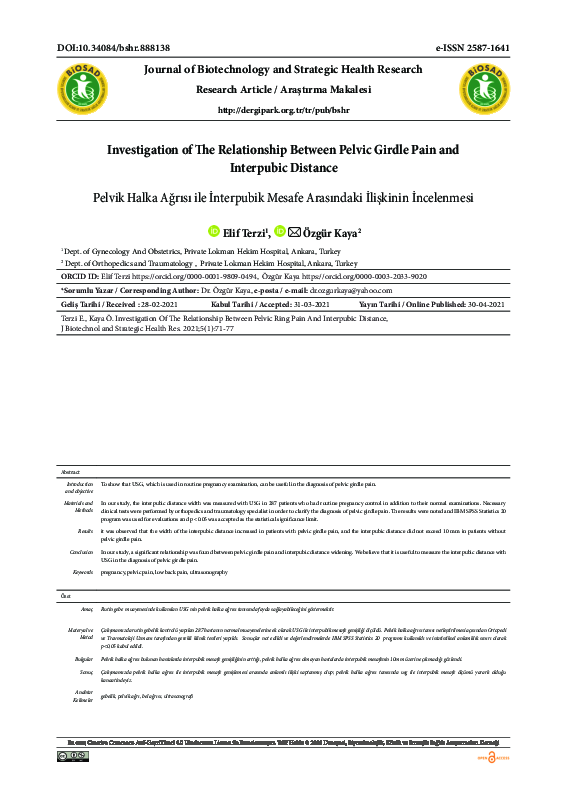 (PDF) Investigation Of The Relationship Between Pelvic Ring Pain And ...