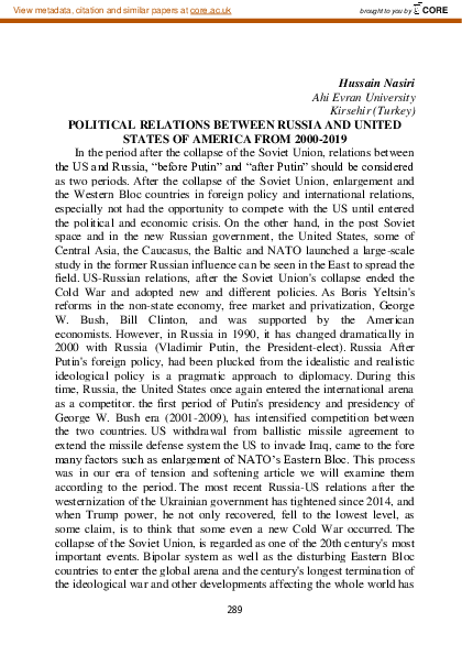 (PDF) Political relations between Russia and United States of America ...