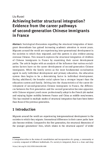 (PDF) Achieving better structural integration? Evidence from the career ...