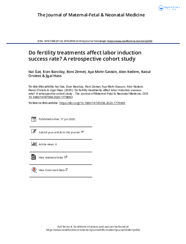 (PDF) Do fertility treatments affect labor induction success rate? A ...