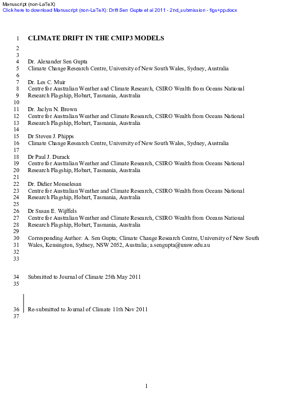 (PDF) Climate Drift in the CMIP3 Models