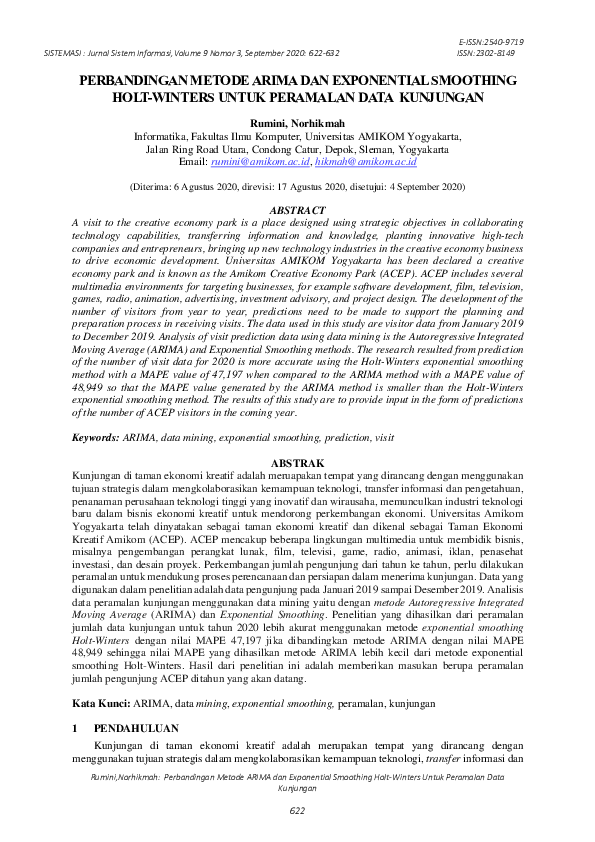(PDF) Perbandingan Metode Arima Dan Exponential Smoothing Holt-Winters ...
