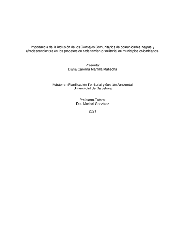 (PDF) Importancia de la inclusión de los Consejos Comunitarios de ...