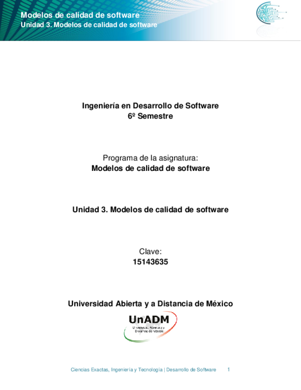 (PDF) Modelo De Calidad De Software