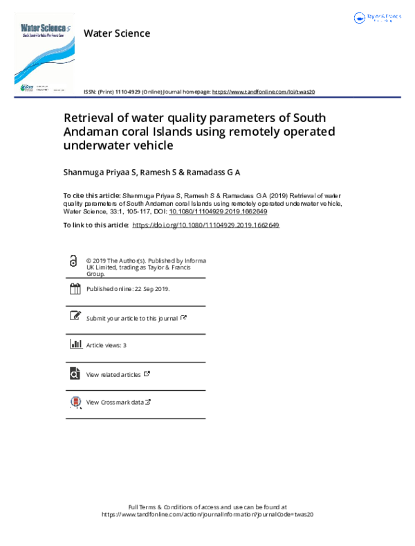 (PDF) Retrieval of water quality parameters of South Andaman coral Islands using remotely ...