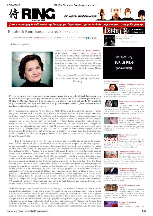 (PDF) Freud aujourd'hui et l'histoire inédite de la rumeur Minna Bernays