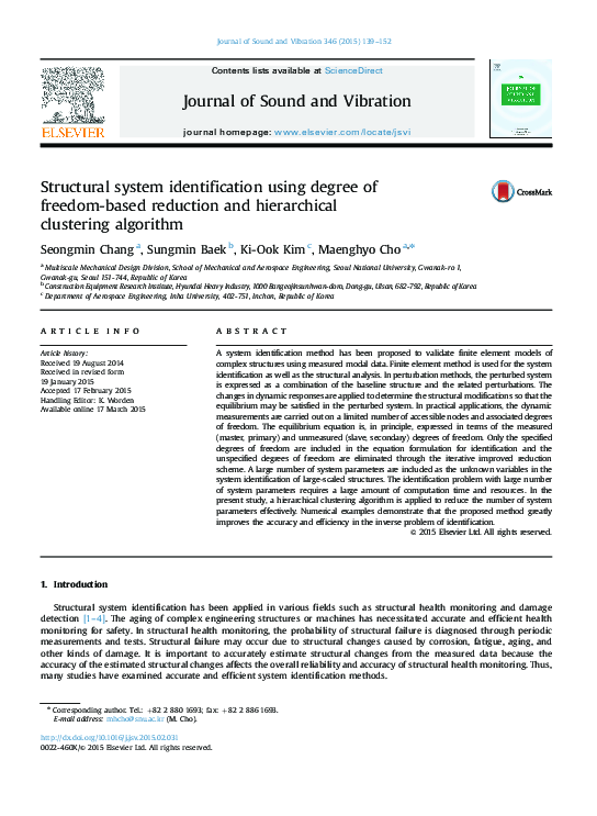 (PDF) Structural system identification using degree of freedom-based reduction and hierarchical ...