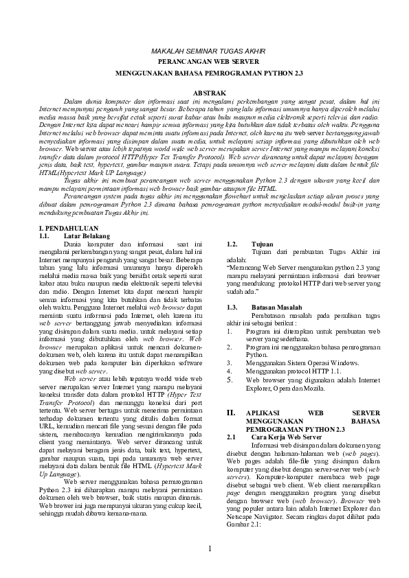 Pdf Perancangan Web Server Menggunakan Bahasa Pemrograman Python 23