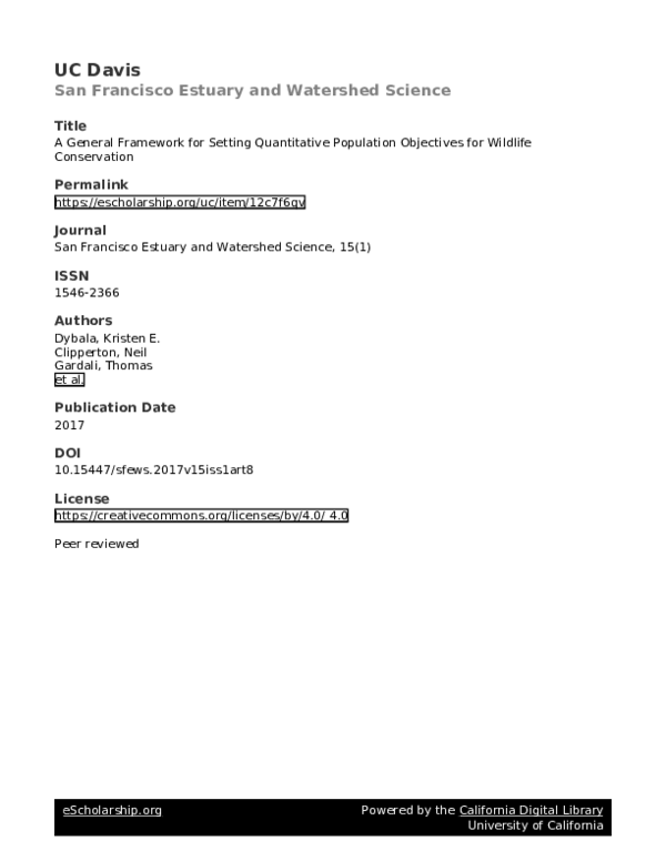 (PDF) A General Framework for Setting Quantitative Population ...