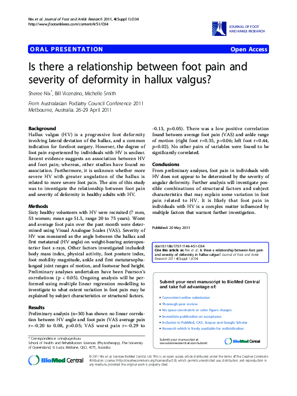 (PDF) Is there a relationship between foot pain and severity of ...