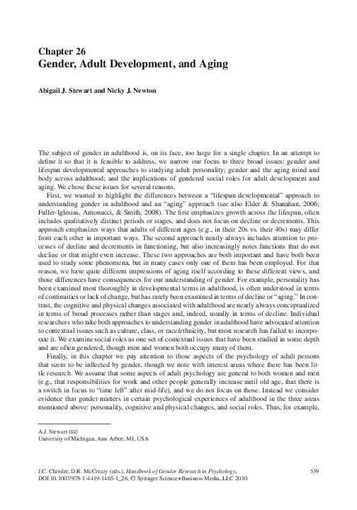(PDF) Gender, Adult Development, and Aging