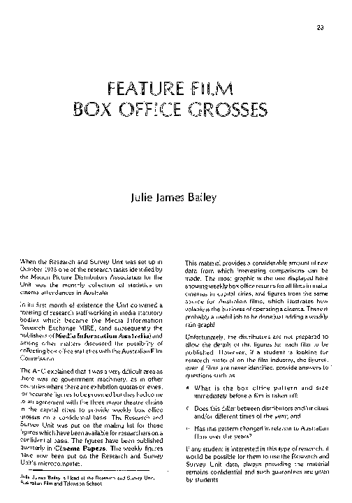 (PDF) Feature Film Box Office Grosses