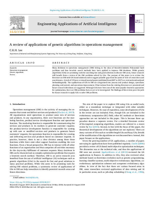 Pdf A Review Of Applications Of Genetic Algorithms In Lot Sizing Rushabh Ajmera