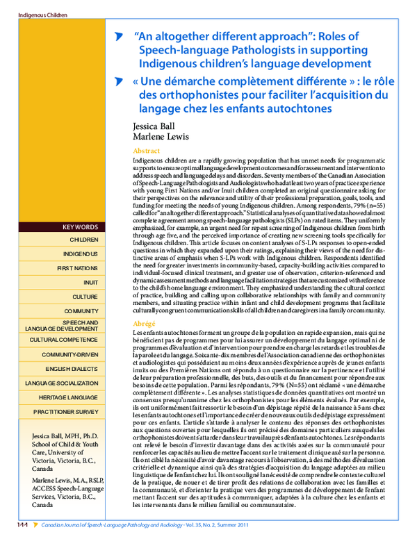 (PDF) “An altogether different approach”: Roles of Speech-language ...