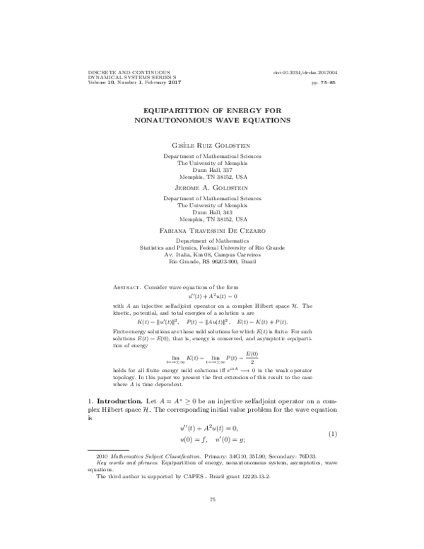 Pdf Finite Dimensional Attractors For A General Class Of Nonautonomous Wave Equations Alp