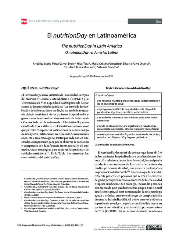 (PDF) El nutritionDay en Latinoamérica